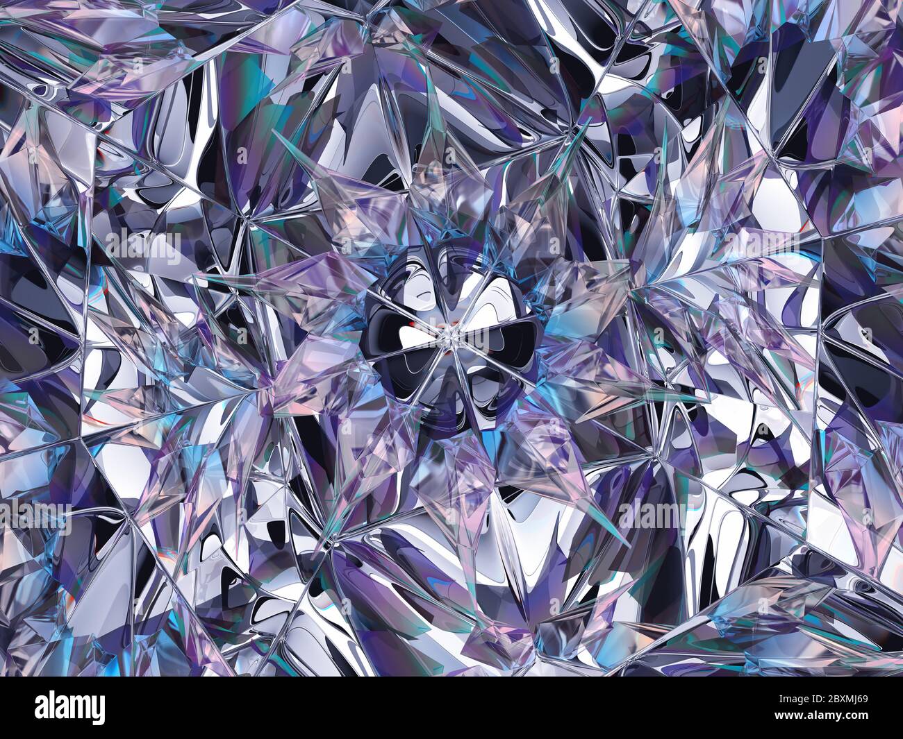 blue abstract texture pattern and kaleidoscope. 3d render, 3d ...