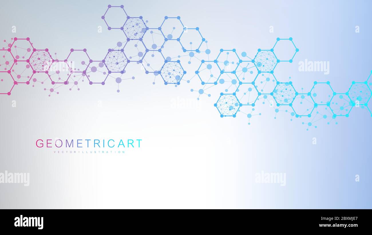 Structure molecule and communication. Dna, atom, neurons. Scientific ...