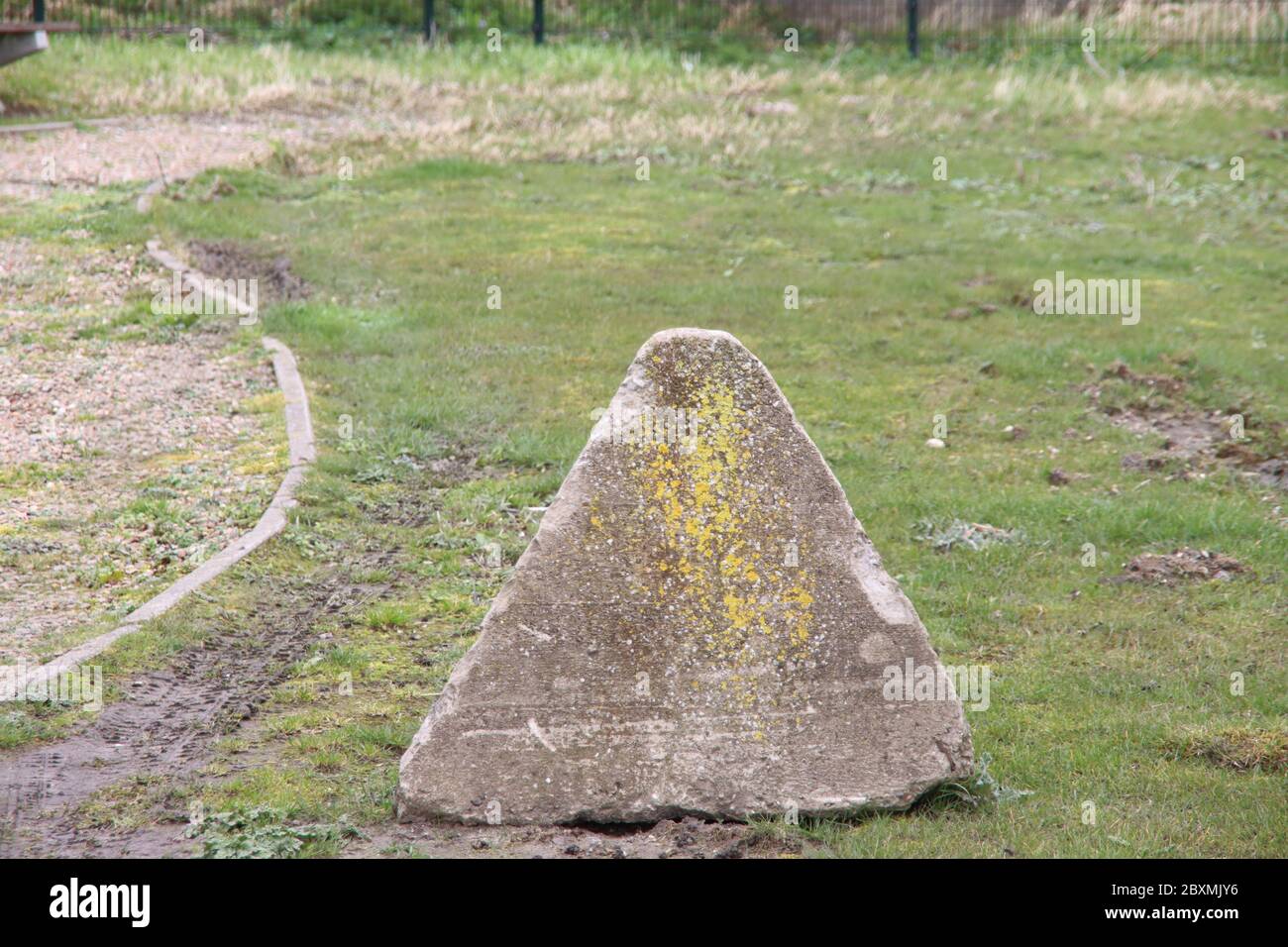 Dragon's teeth made of concrete from an old turret from the Second ...