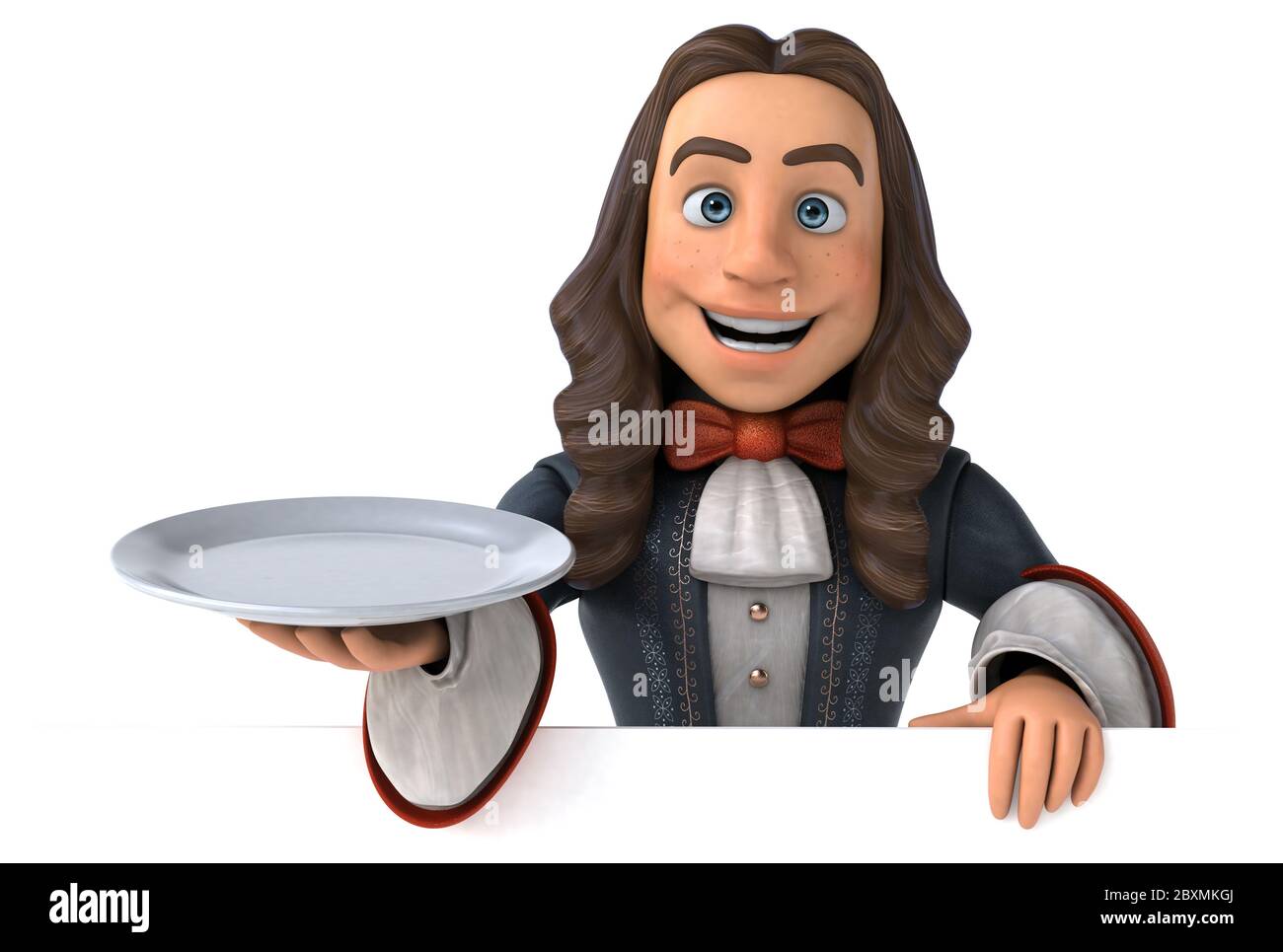 3D Illustration of a cartoon man in historical baroque costume Stock ...
