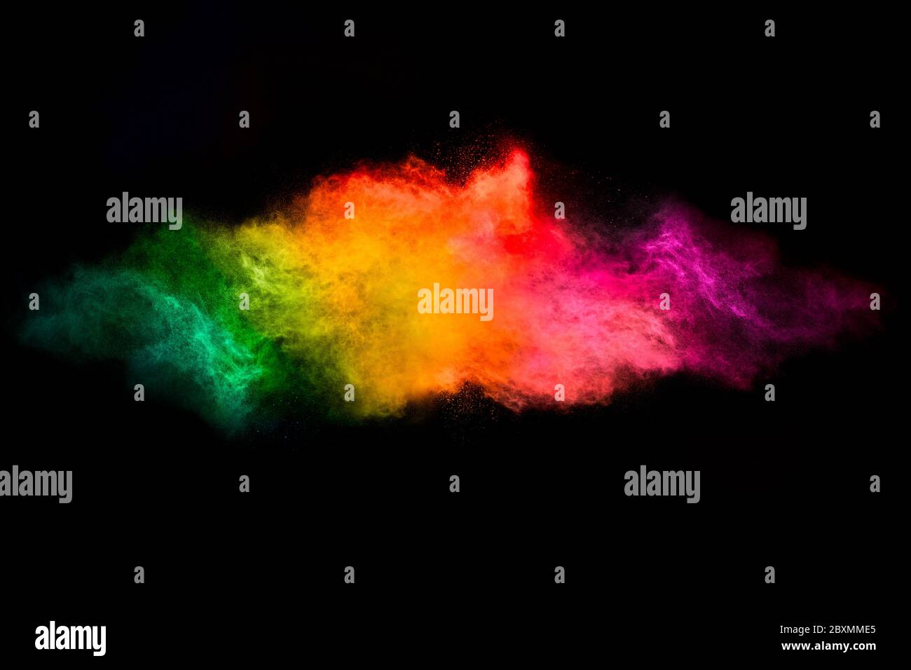 Color explosion. Abstract design of a dust cloud. Colorful rainbow of ...
