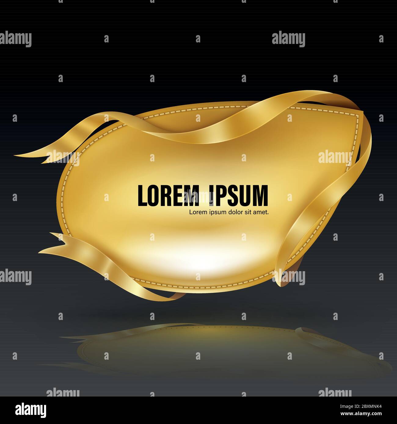 Gold billboard and gold ribbon vector illustration for promotion and ...
