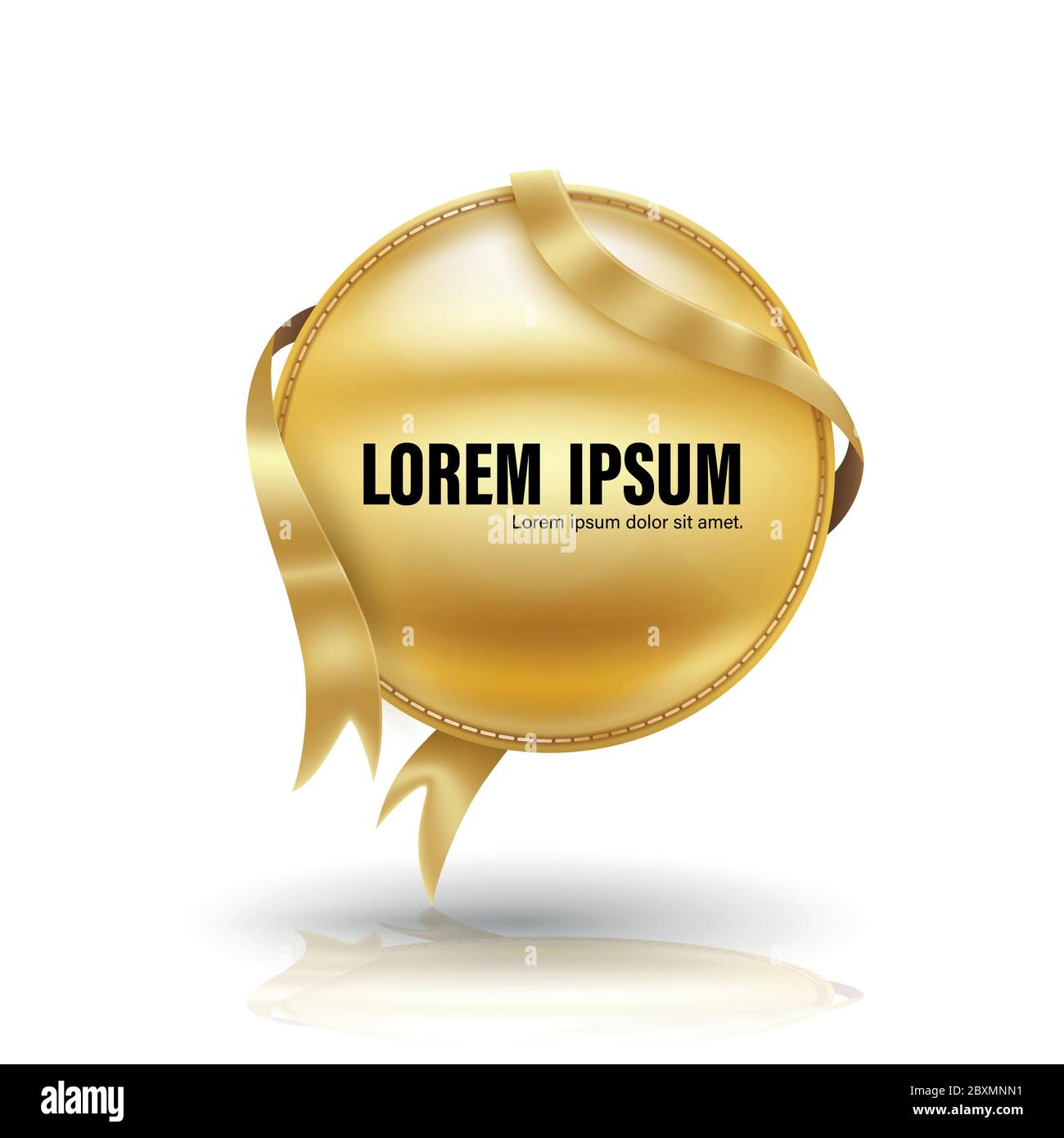 Gold circle billboard and gold ribbon vector illustration for promotion ...