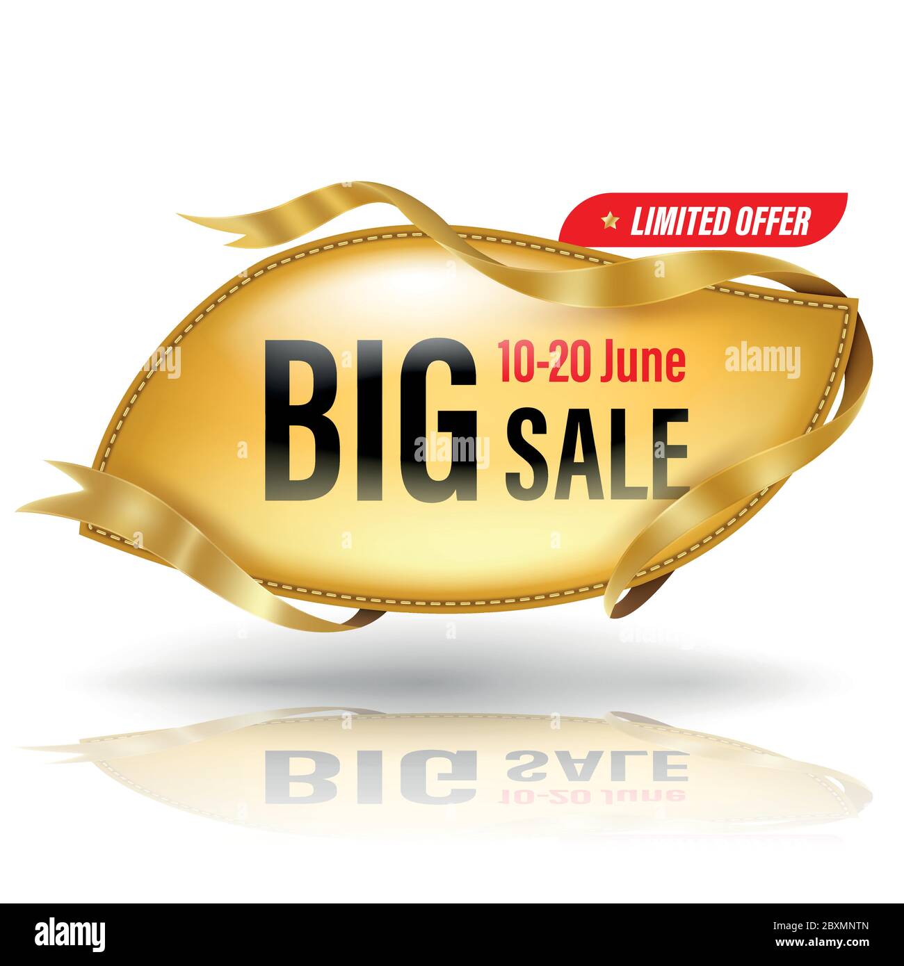 Gold billboard and gold ribbon vector illustration for promotion and ...
