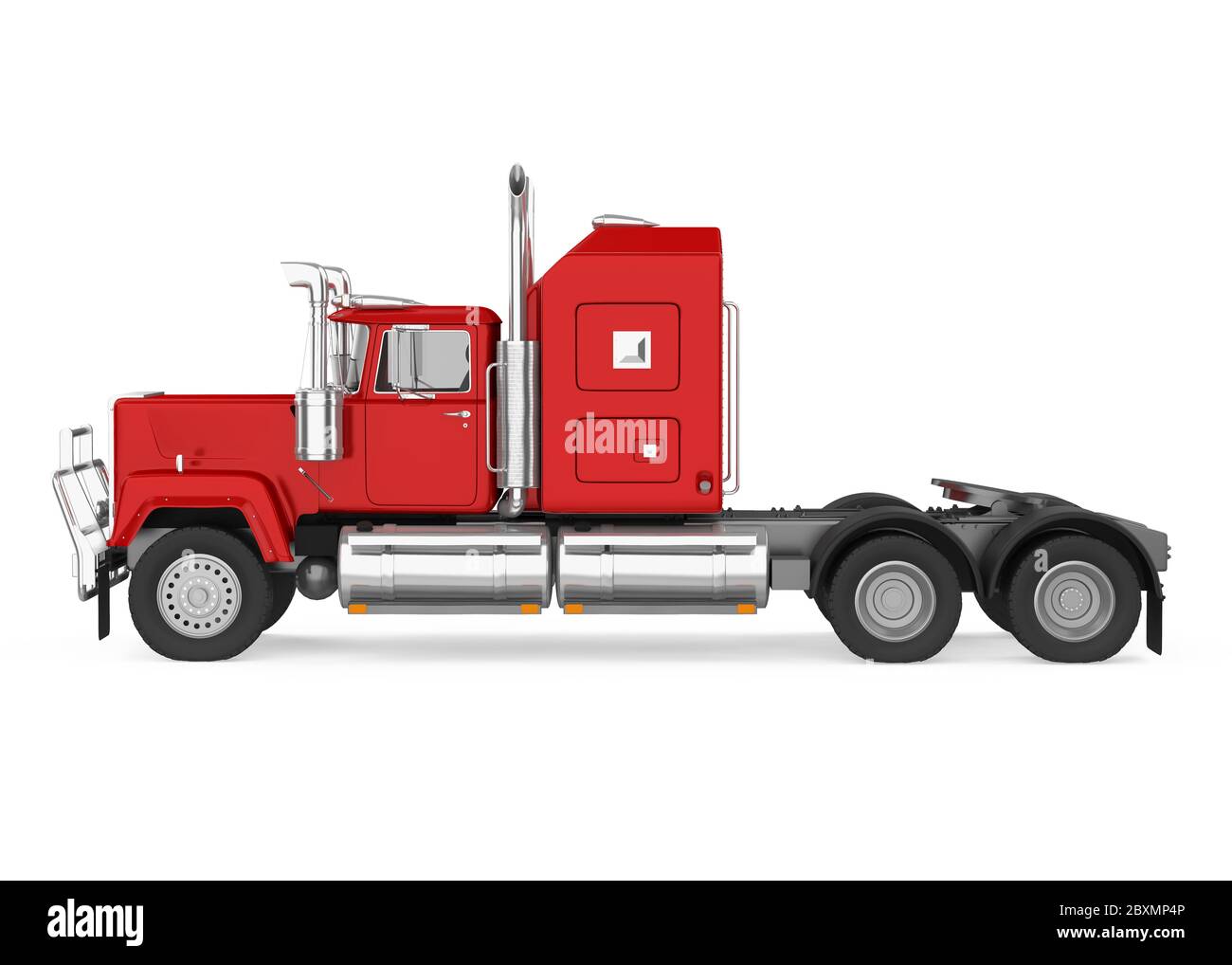 Red Semi-trailer Truck Isolated Stock Photo - Alamy