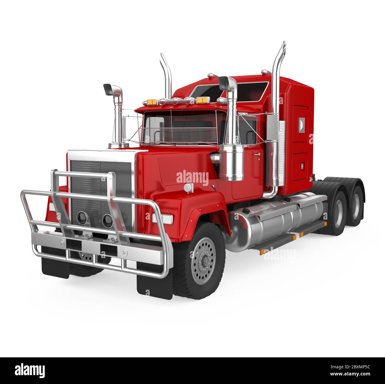 Red Semi-trailer Truck Isolated Stock Photo - Alamy