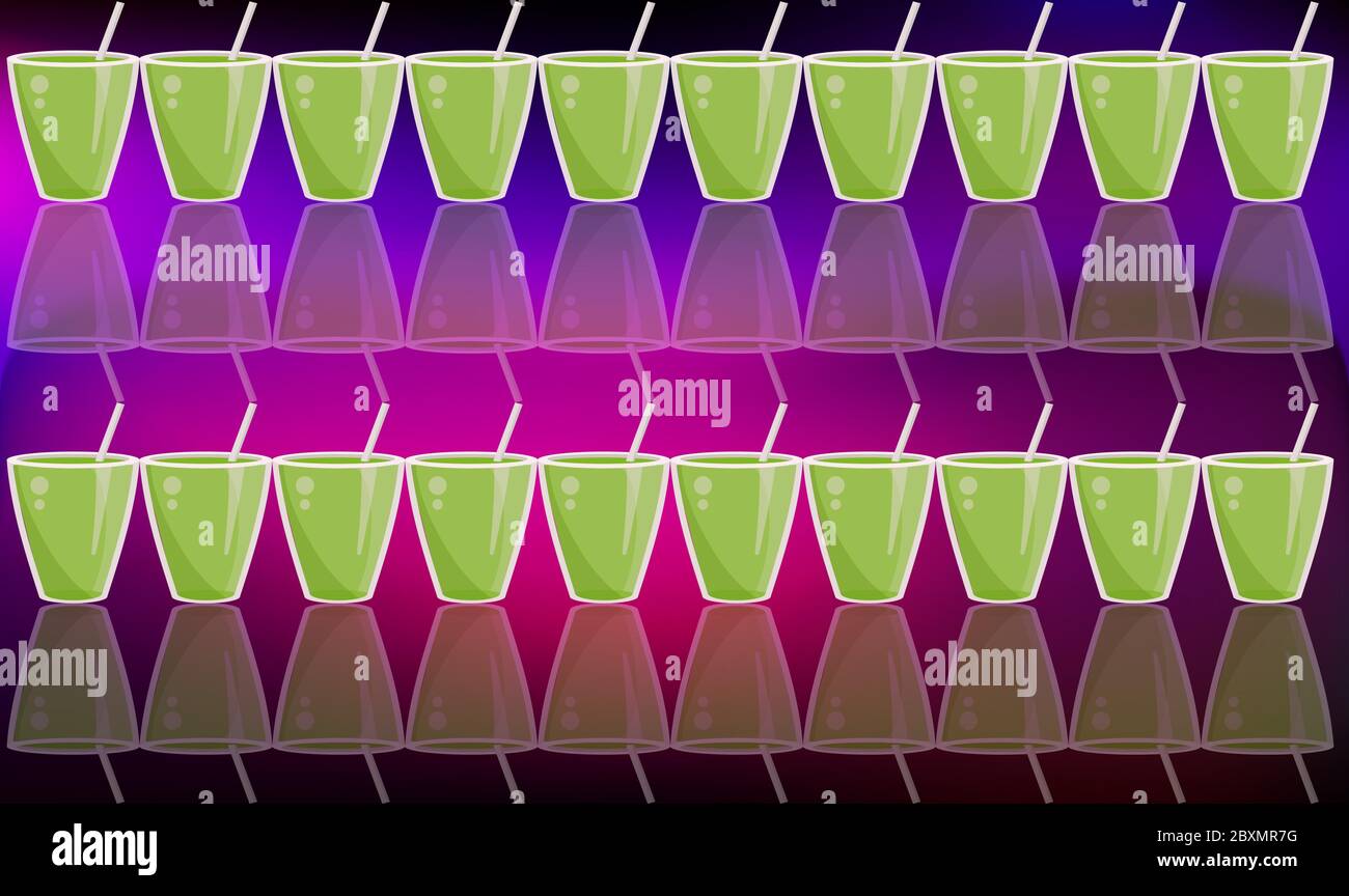 digital textile design of drinks glass on abstract background Stock ...