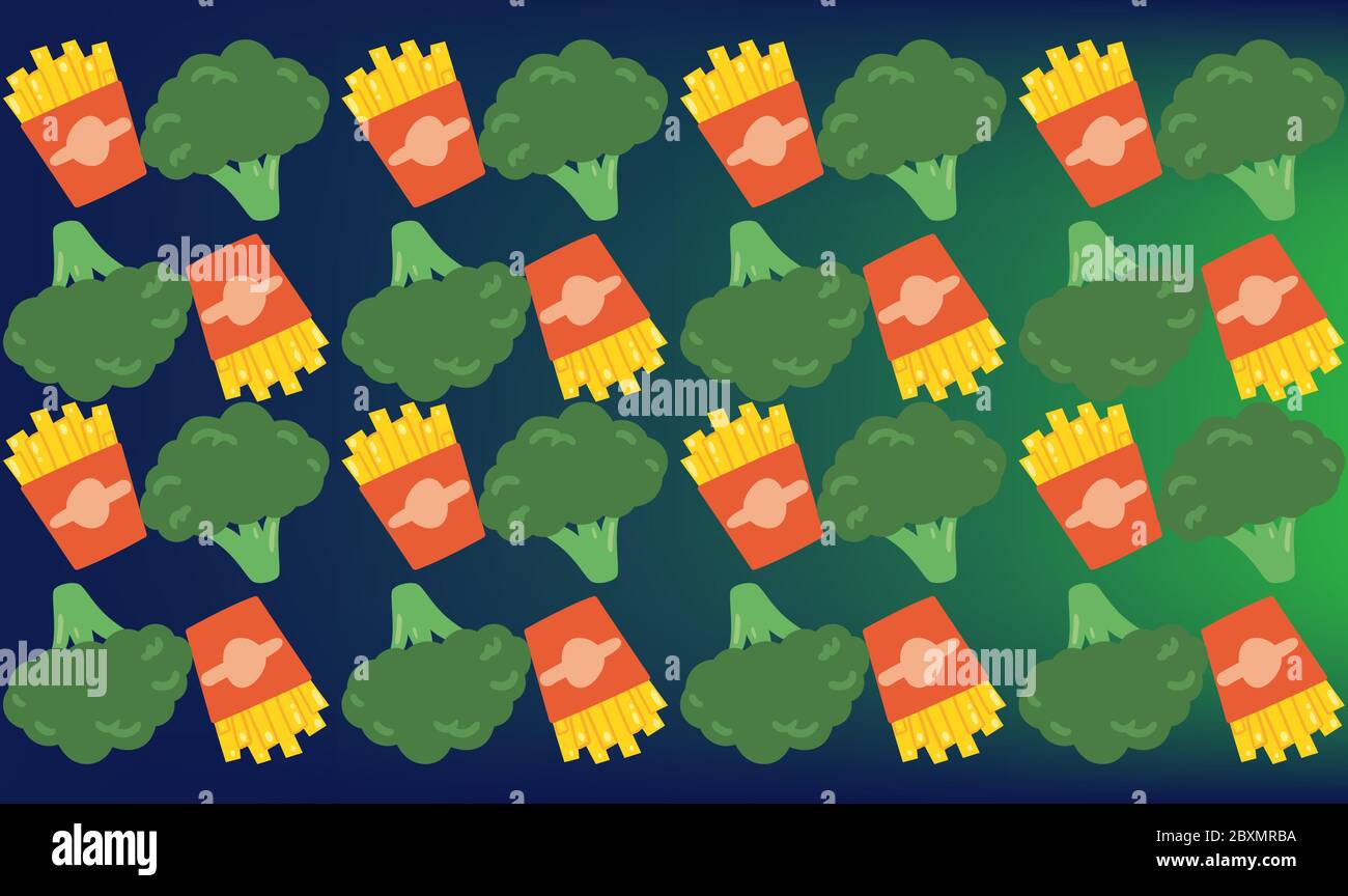 digital textile design of food and vegetable art on abstract background ...