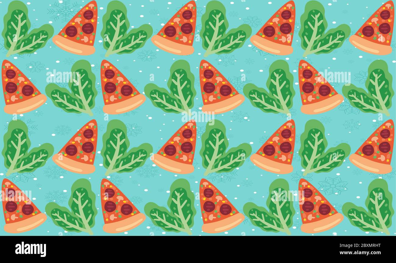 digital textile design of food and leaves on abstract background Stock ...