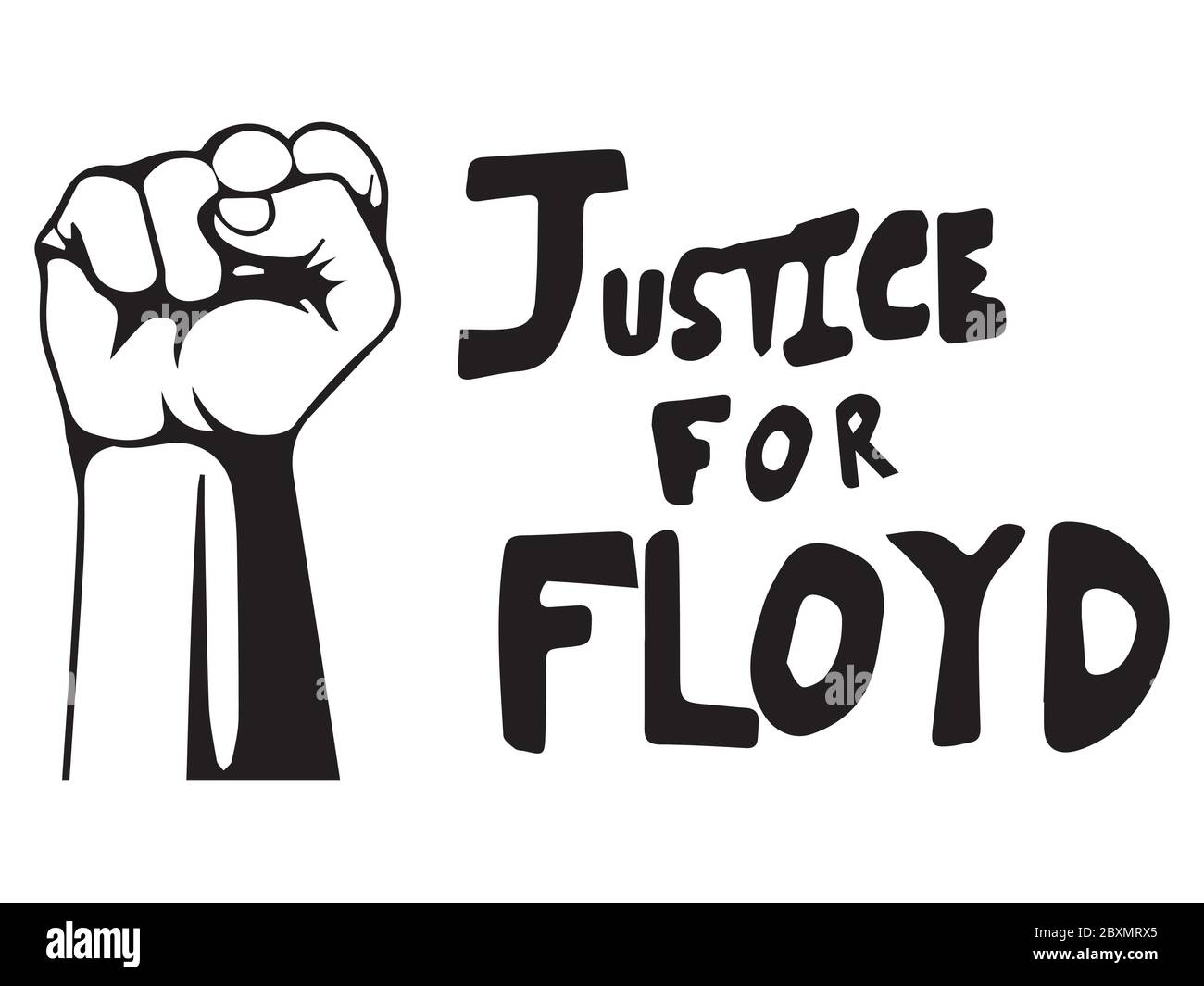Justice for Floyd with Fist. Pictogram Illustration Depicting Justice ...