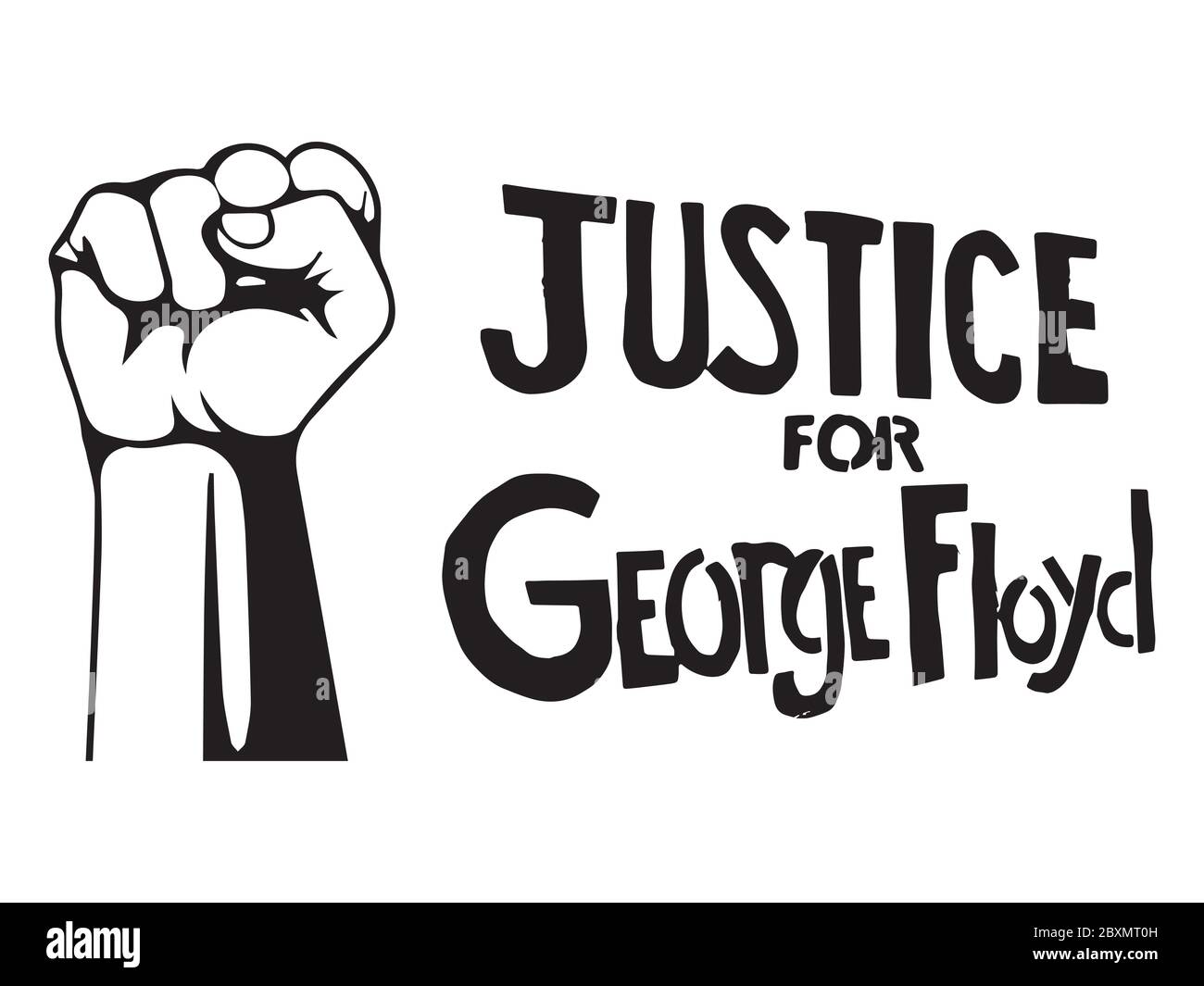Justice for George Floyd with Fist. Pictogram Illustration Depicting ...