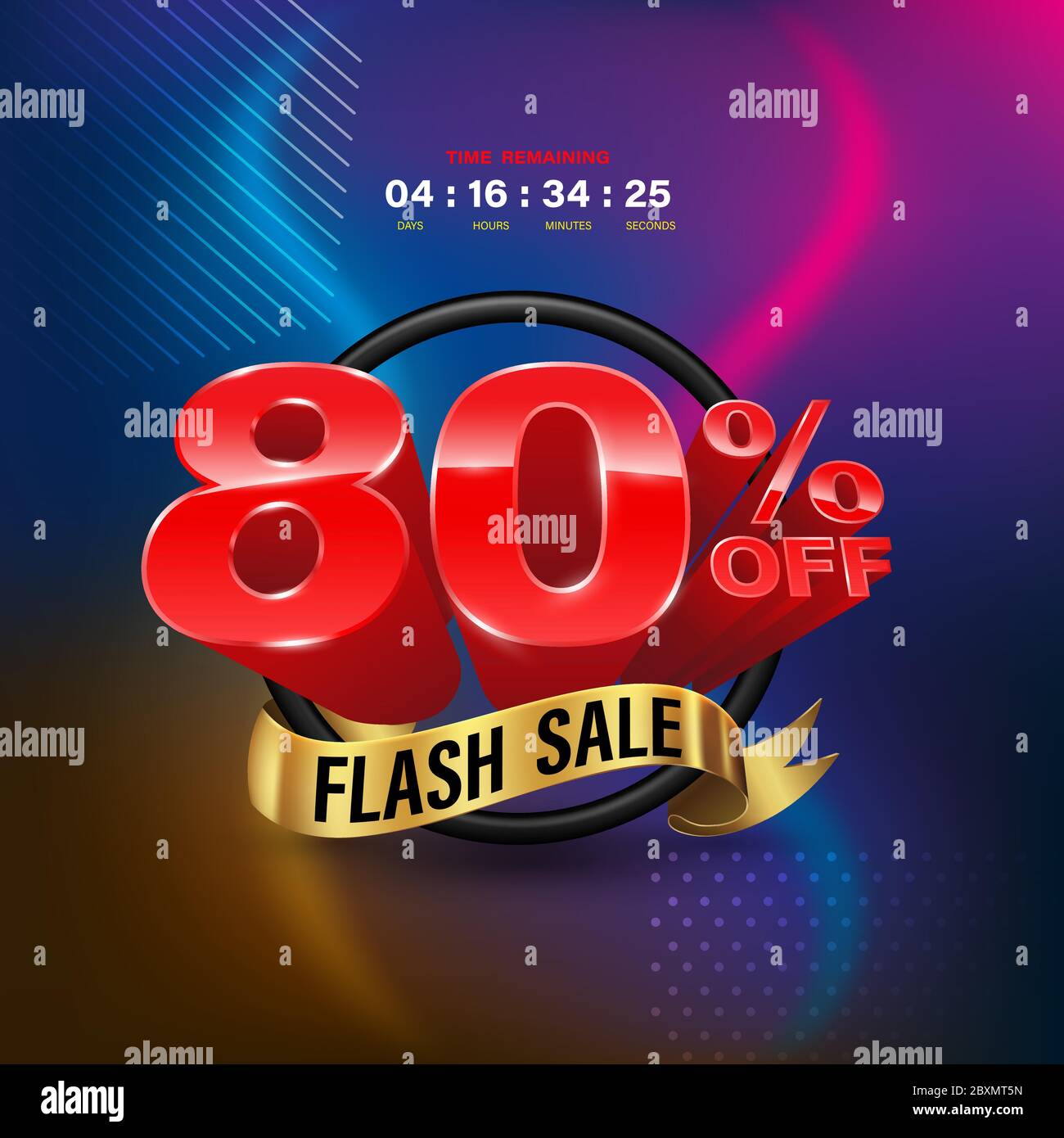 Flash sale banner 3D style. Vector illustration for promotion ...