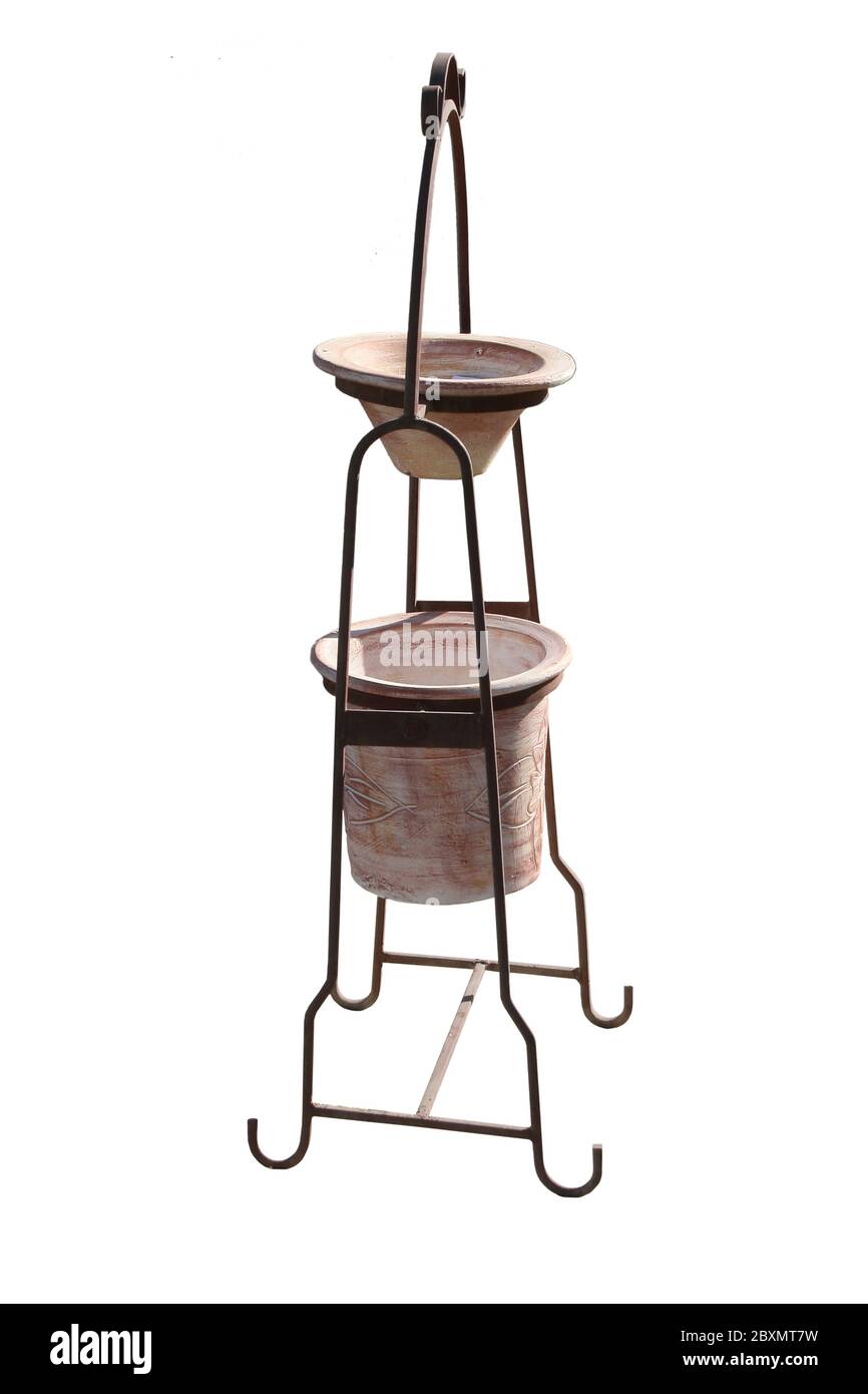 Outside Ceramic Trash Bin Smoking Urn with Ashtray Top. On white ...