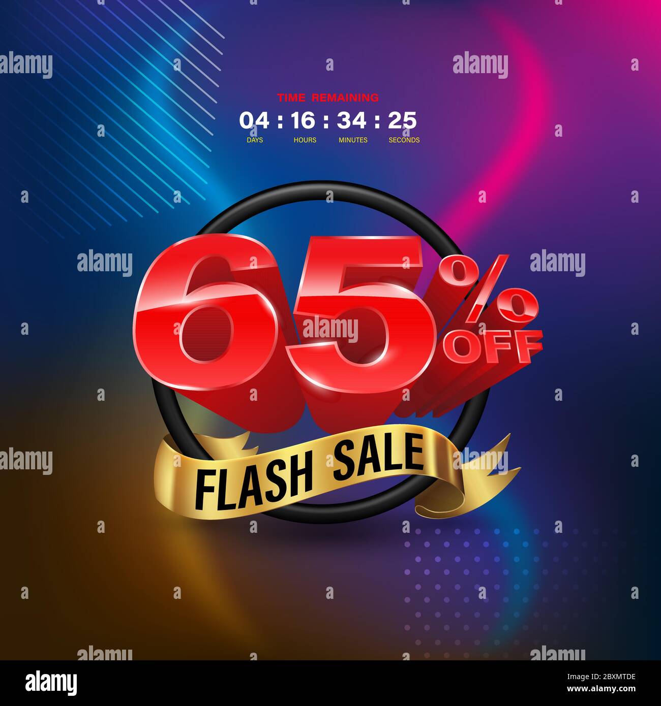 Flash sale banner 3D style. Vector illustration for promotion ...