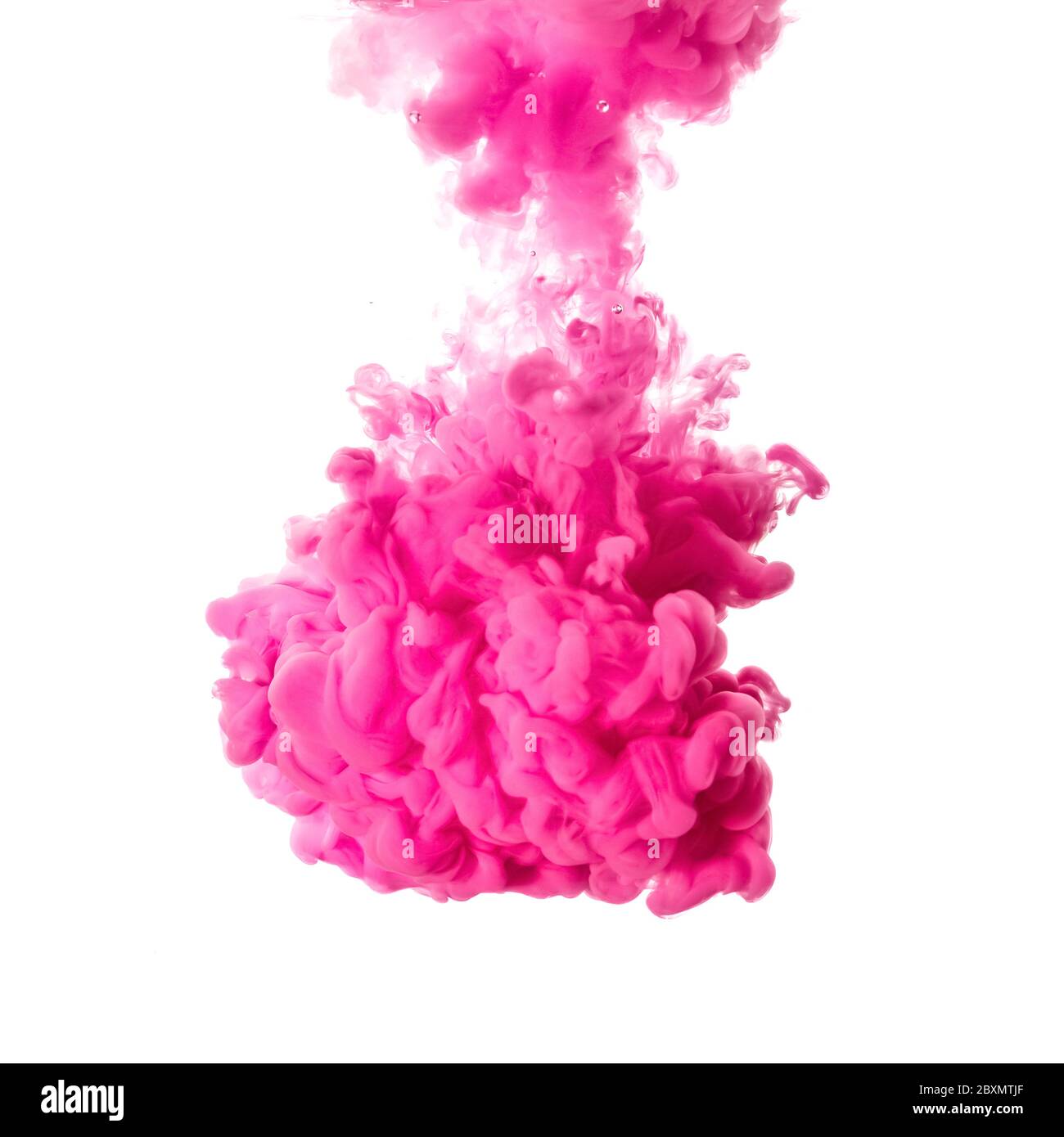 Color explosion. Acrylic ink in water isolated on white with copy space ...