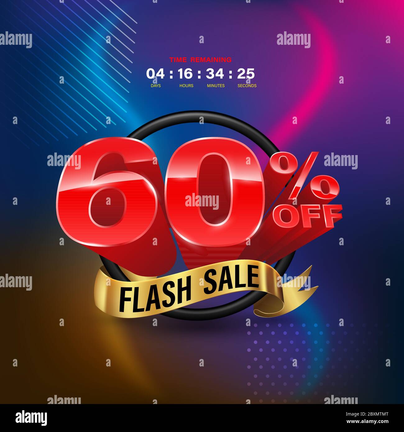 Flash sale banner 3D style. Vector illustration for promotion ...