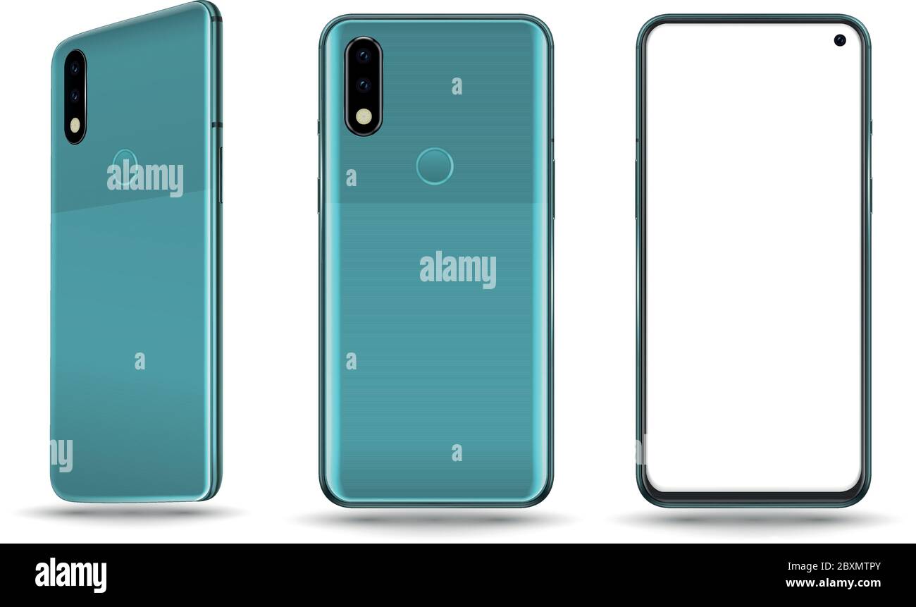 Smartphone mockup three view Cut Out Stock Images & Pictures - Alamy