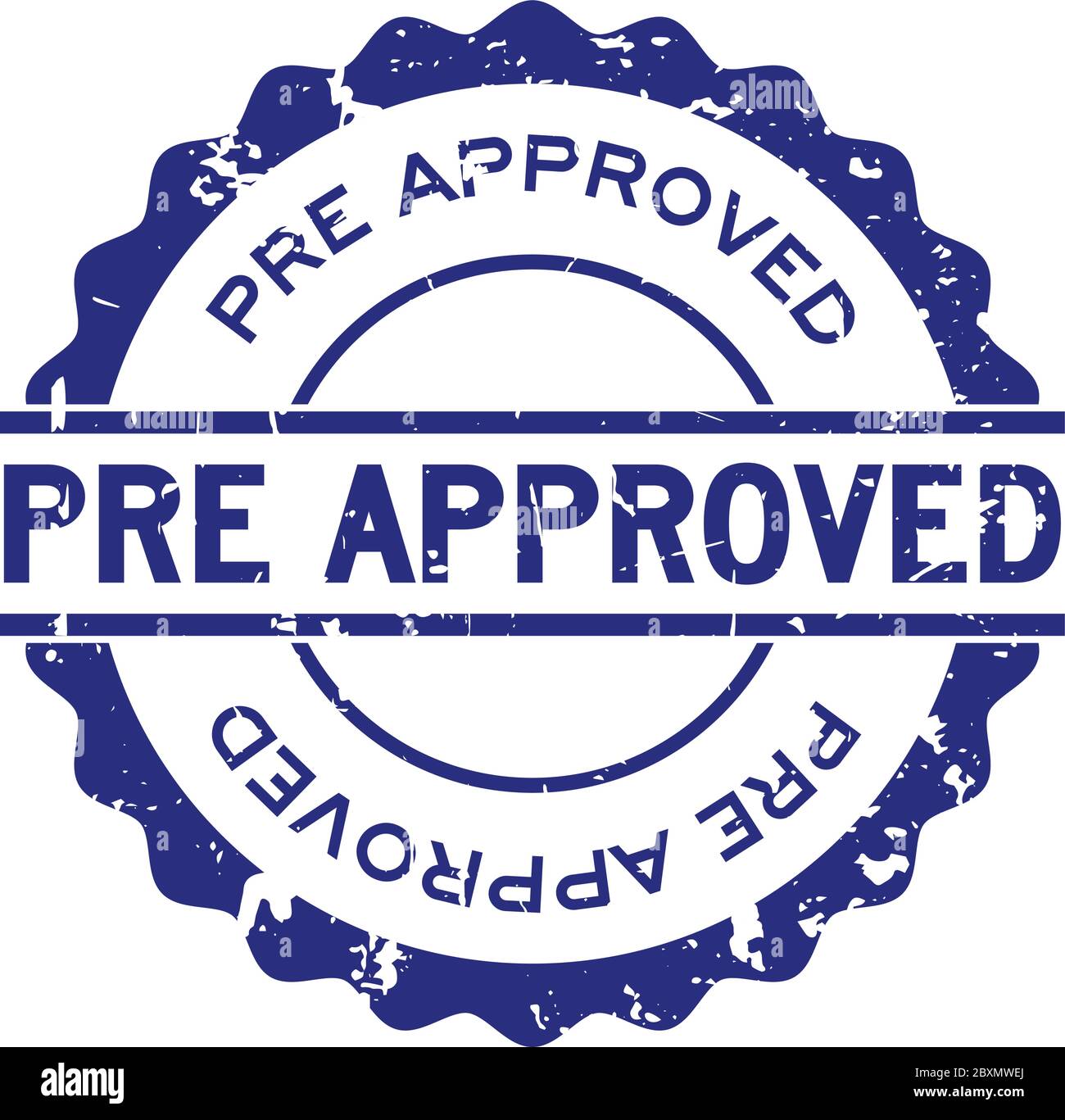 Grunge pre approved word round rubber seal stamp on white background ...