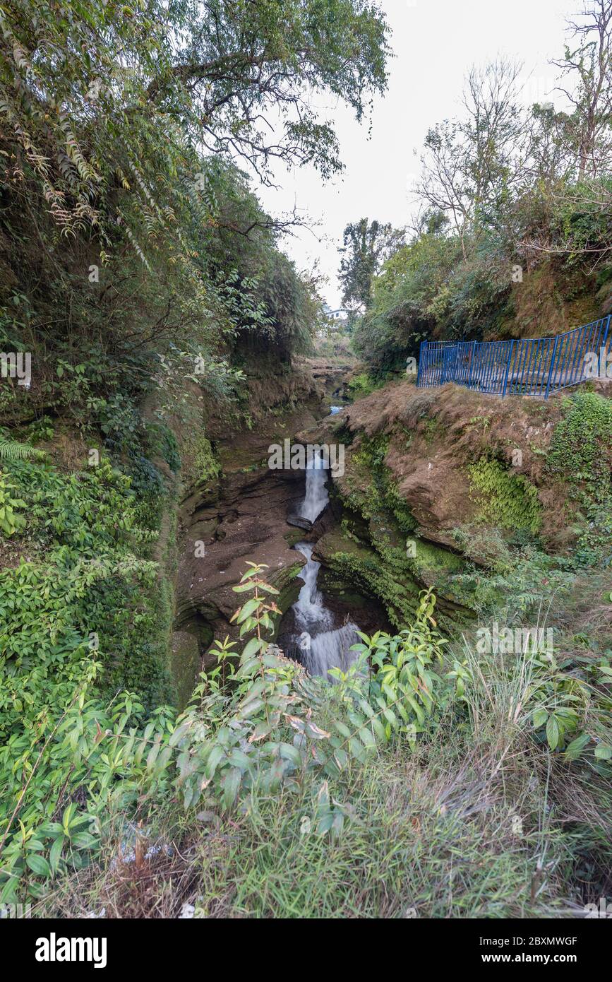 Waterfalls and gorge Pokhara Nepal Stock Photo - Alamy