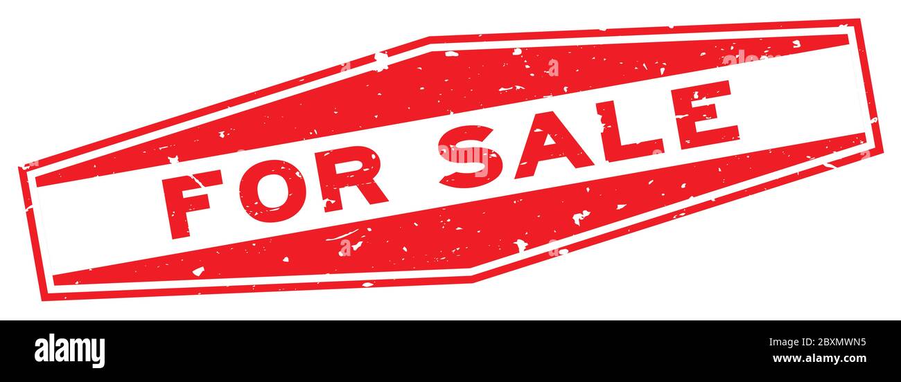 Grunge red for sale word hexagon rubber seal stamp on white background ...