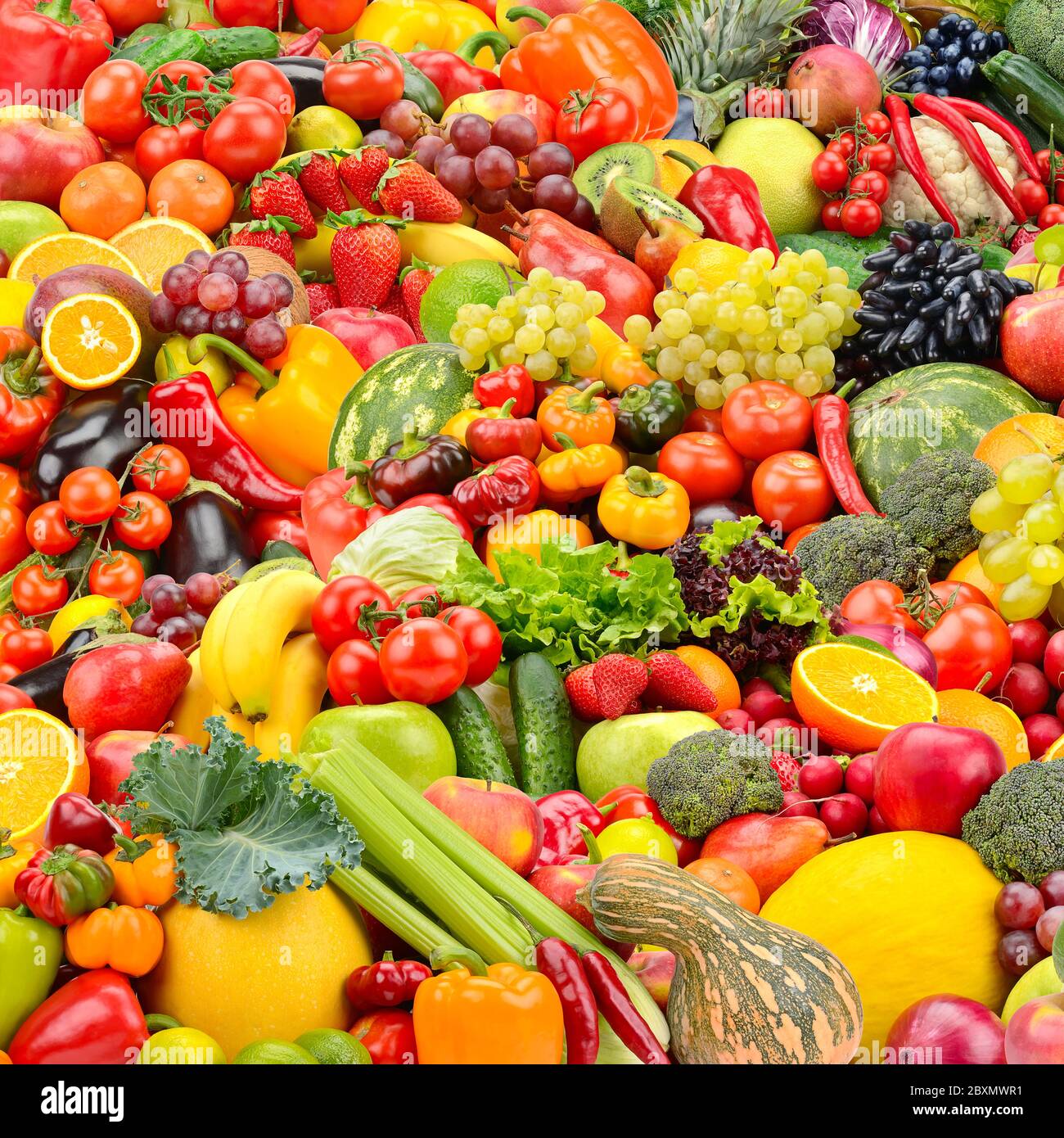 Background for backdrop healthy fruits and vegetables. Big size Stock ...