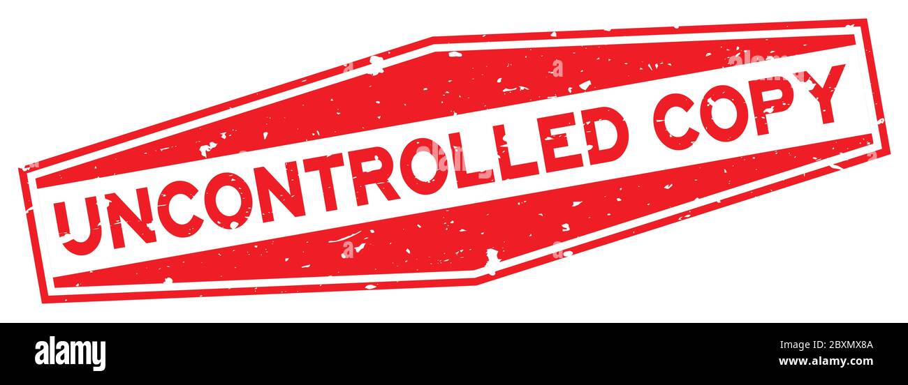 Grunge red uncontrolled copy word hexagon rubber seal stamp on white background Stock Vector ...