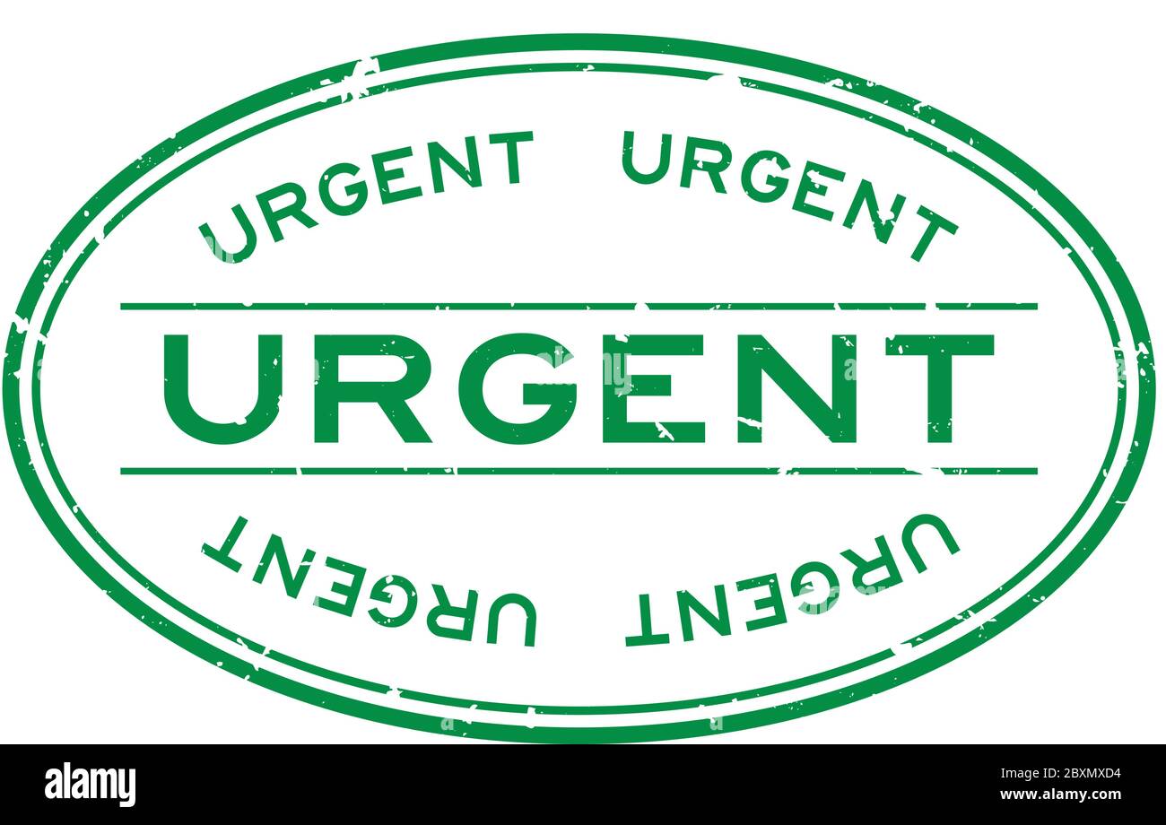 Grunge green urgent word oval rubber seal stamp on white background Stock Vector Image & Art - Alamy