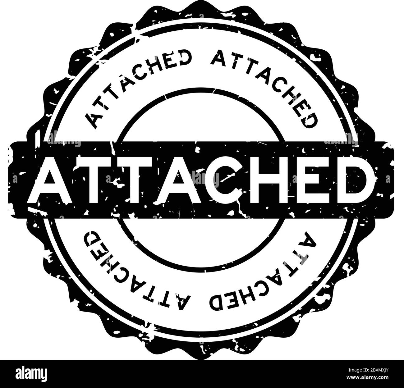 Grunge black attached word round rubber seal stamp on white background Stock Vector Image & Art ...