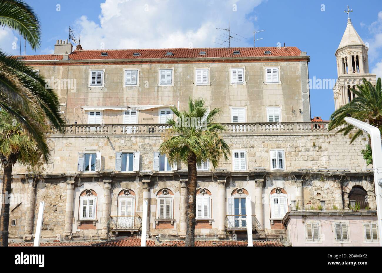 The beautiful building along the waterfront in Split, Croatia Stock ...
