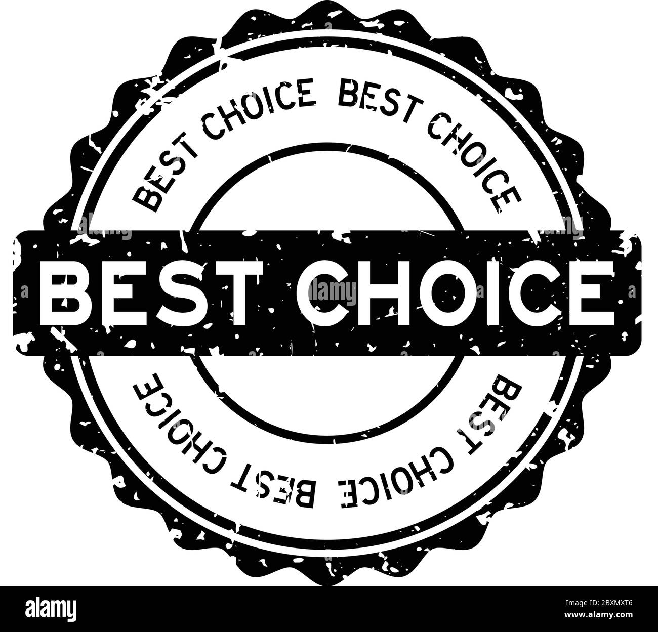 Grunge black best choice word round rubber seal stamp on white ...