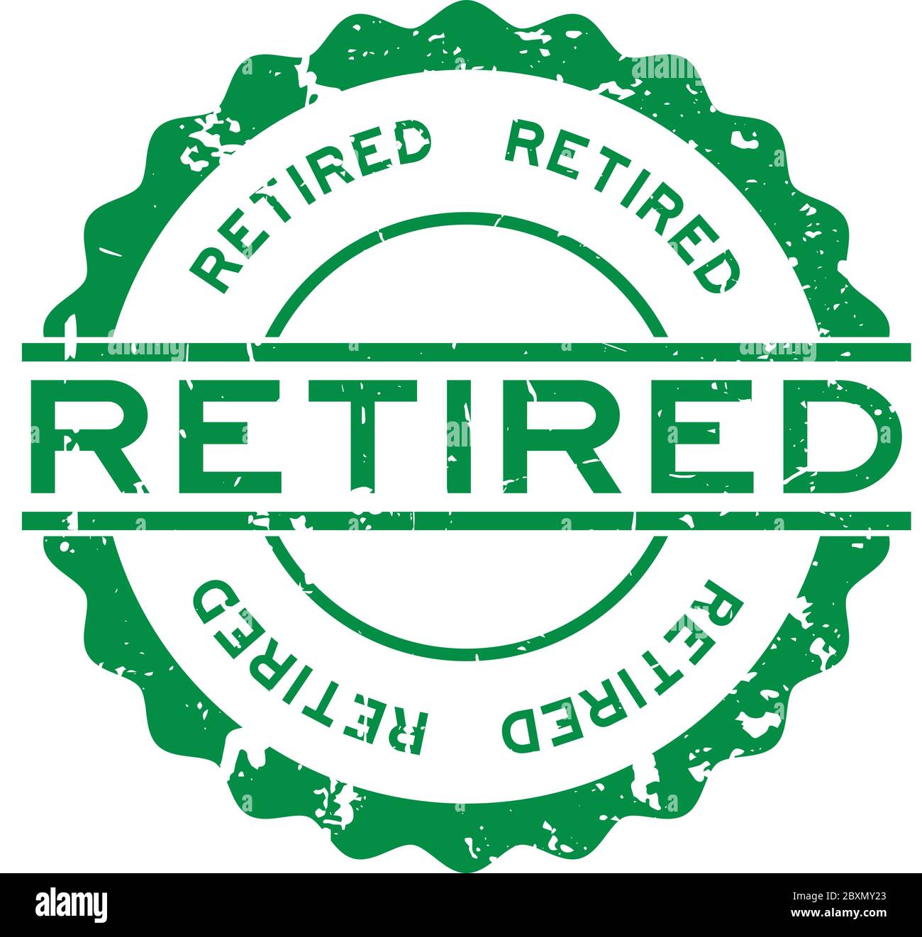 Grunge green retired word round rubber seal stamp on white background Stock Vector Image & Art ...