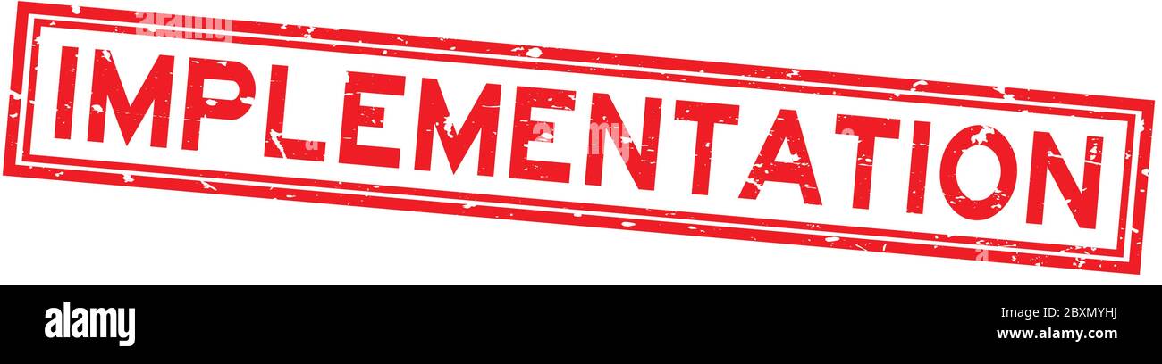 Grunge red implementation word square rubber seal stamp on white background Stock Vector Image ...