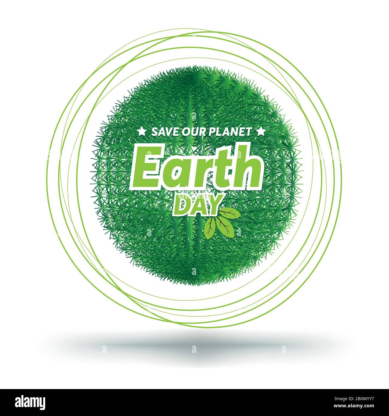 Cactus sphere and Earth day. Vector illustration for earth day poster ...