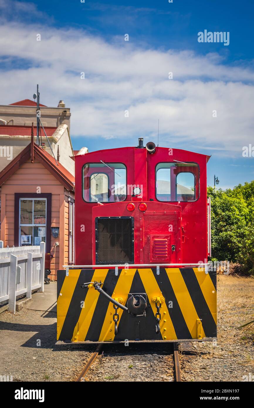 Old train in Oamaru, New Zealand Stock Photo - Alamy