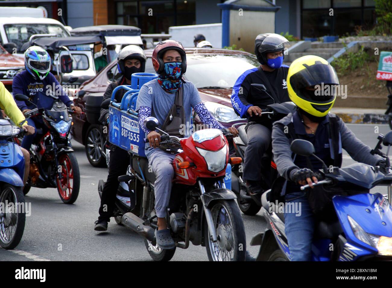 Antipolo City, Philippines - June 1, 2020: Motorists and other vehicles ...