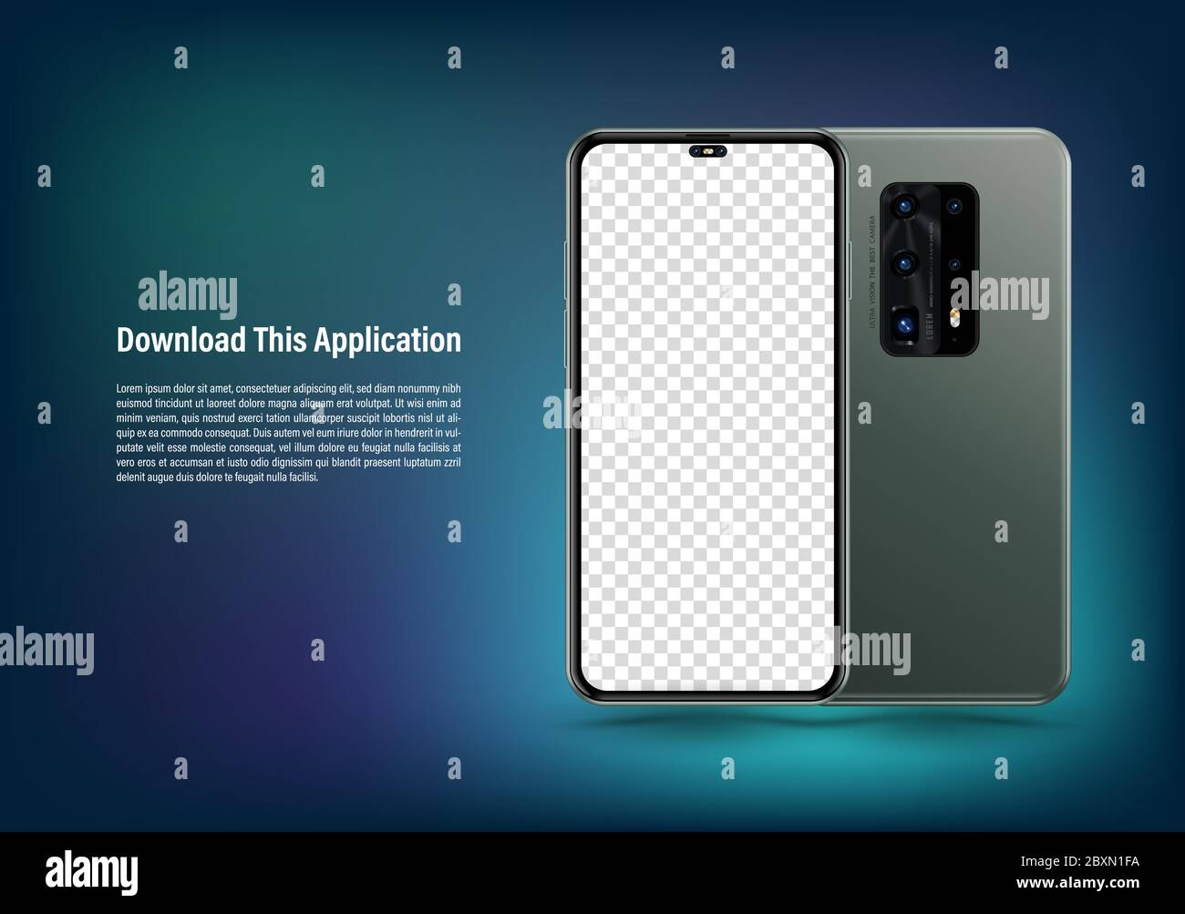 Smartphone mockup for easy place demo on mobile screen. Vector ...