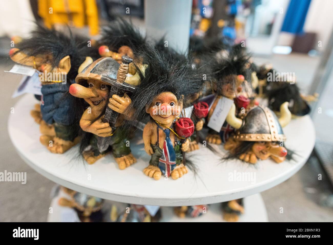 DIY concept. Ceramic handmade decorative icelandic trolls Stock Photo ...