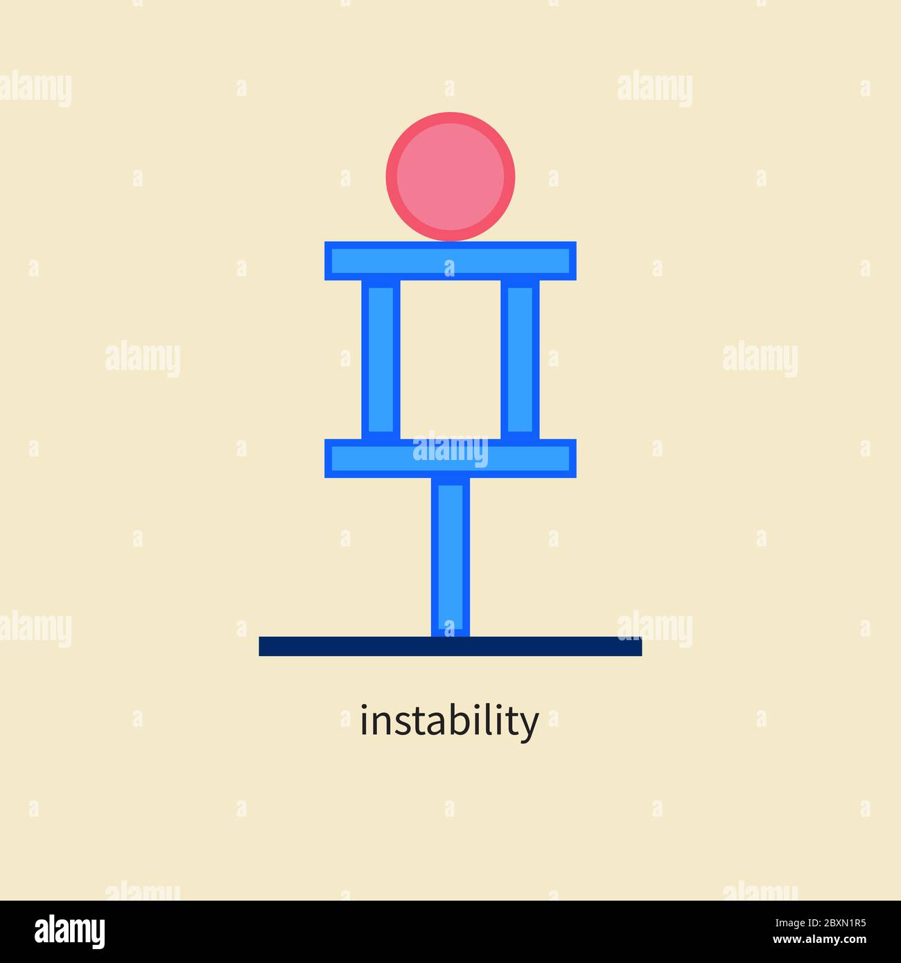 Unstable system icon, vulnerability in business, symbol of balance ...