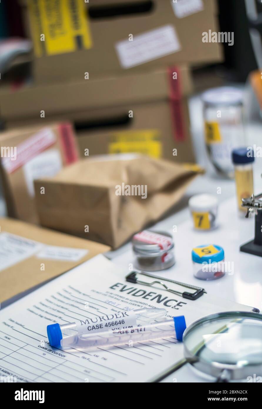 Police record along with some forensic evidence of murder at Laboratory ...