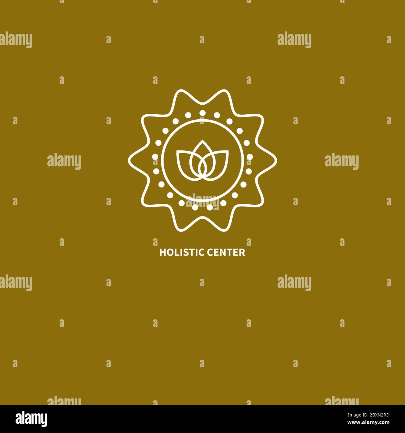 Yoga logo with Lotus. Holistic icon. Vector illustration. Health symbol ...