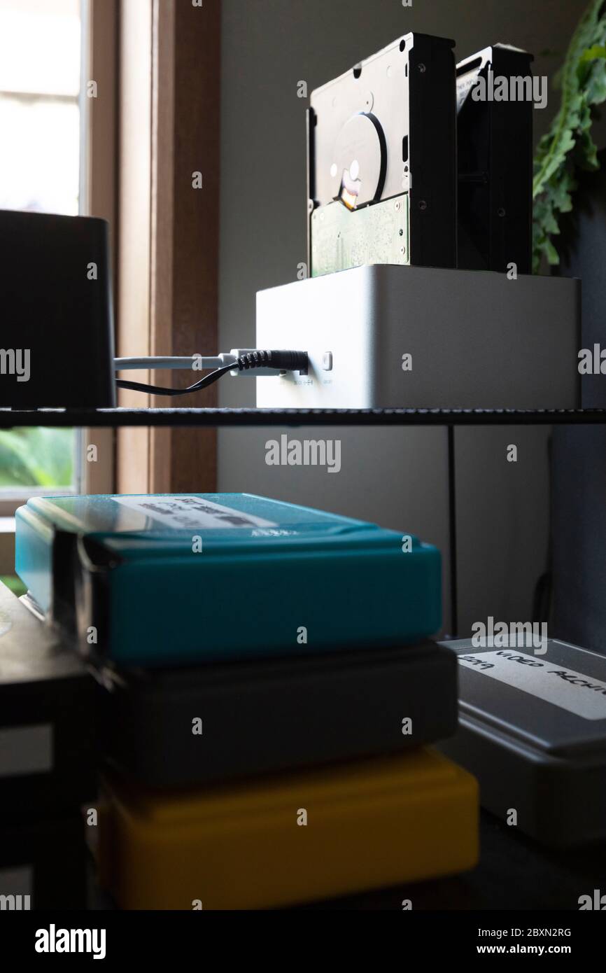 Internal hard disk drive docking station in home office & coloured ...