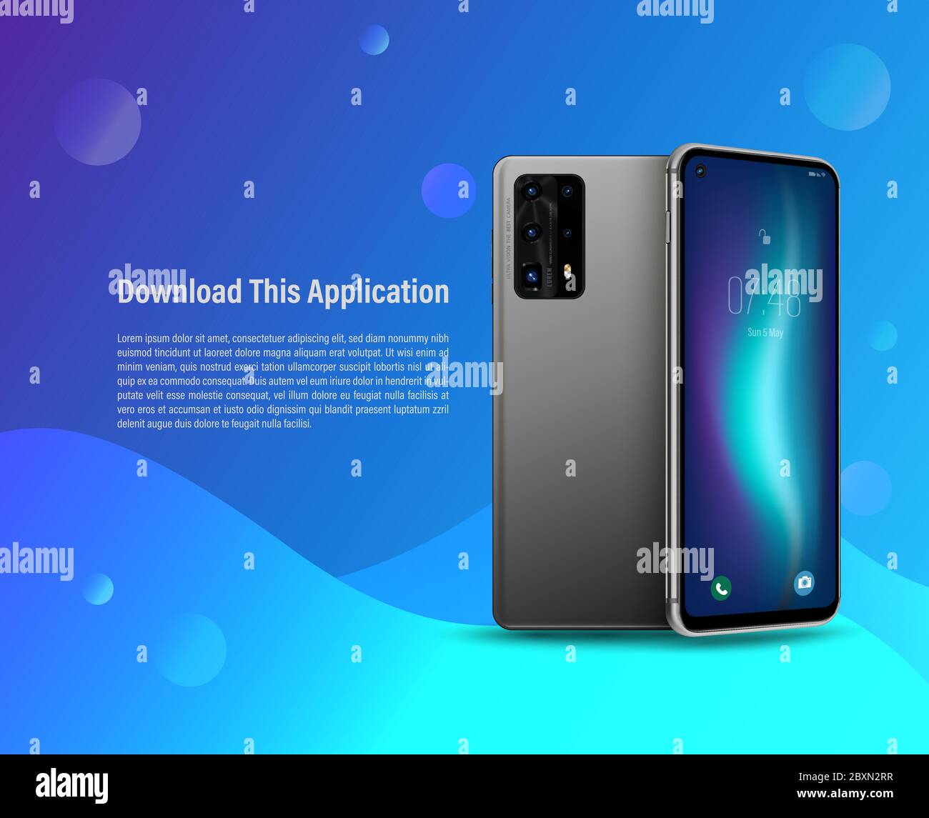 Smartphone mockup for easy place demo on mobile screen. Vector ...