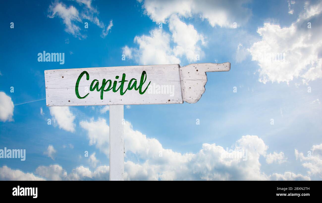 Street Sign the Direction Way to Capital Stock Photo - Alamy