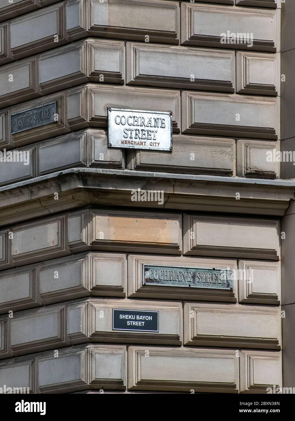 Glasgow, Scotland, UK. 6th June 2020: Two Glasgow street signs ...