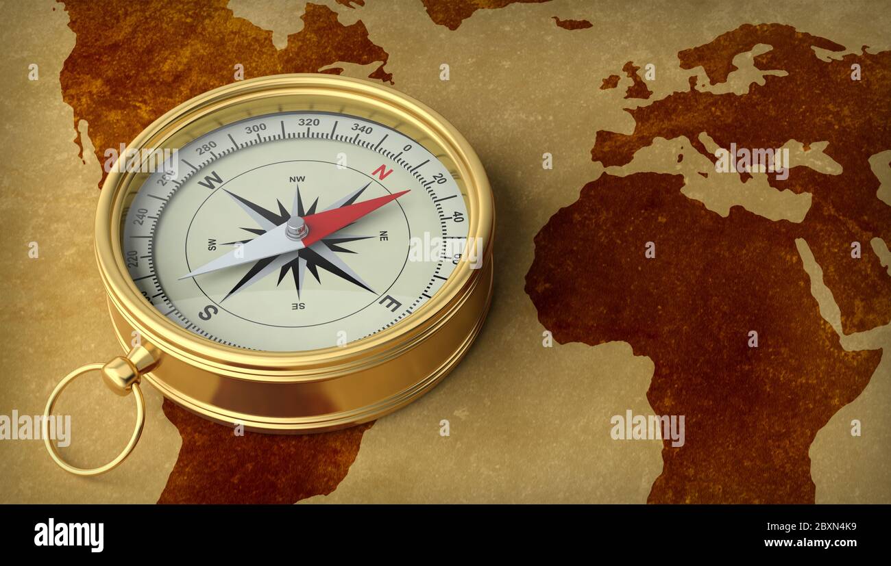 compass old map vintage world earth Stock Photo - Alamy