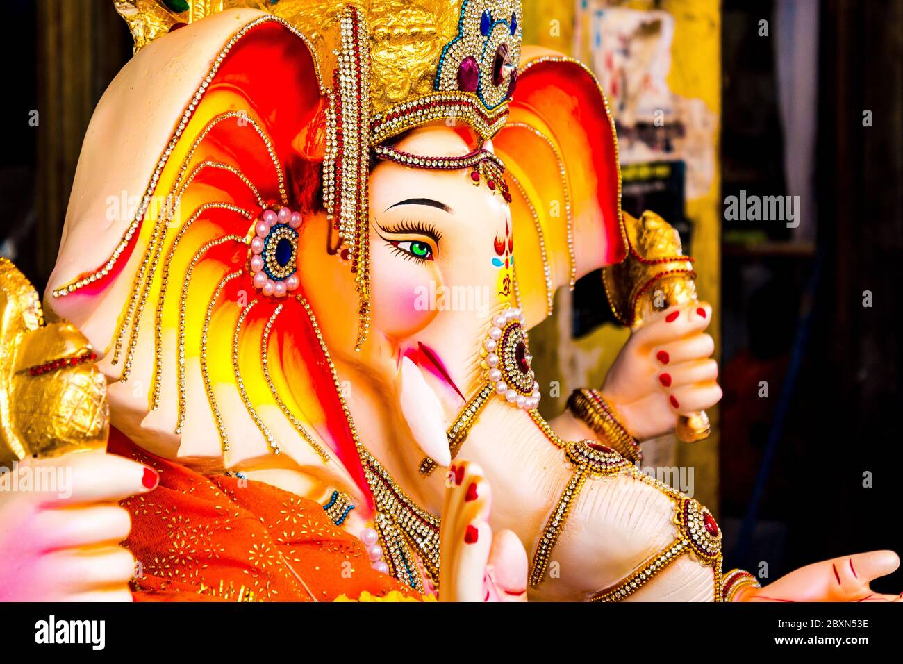 Lord Ganesh Statue in Mumbai, Maharashtra, India during Ganesh ...