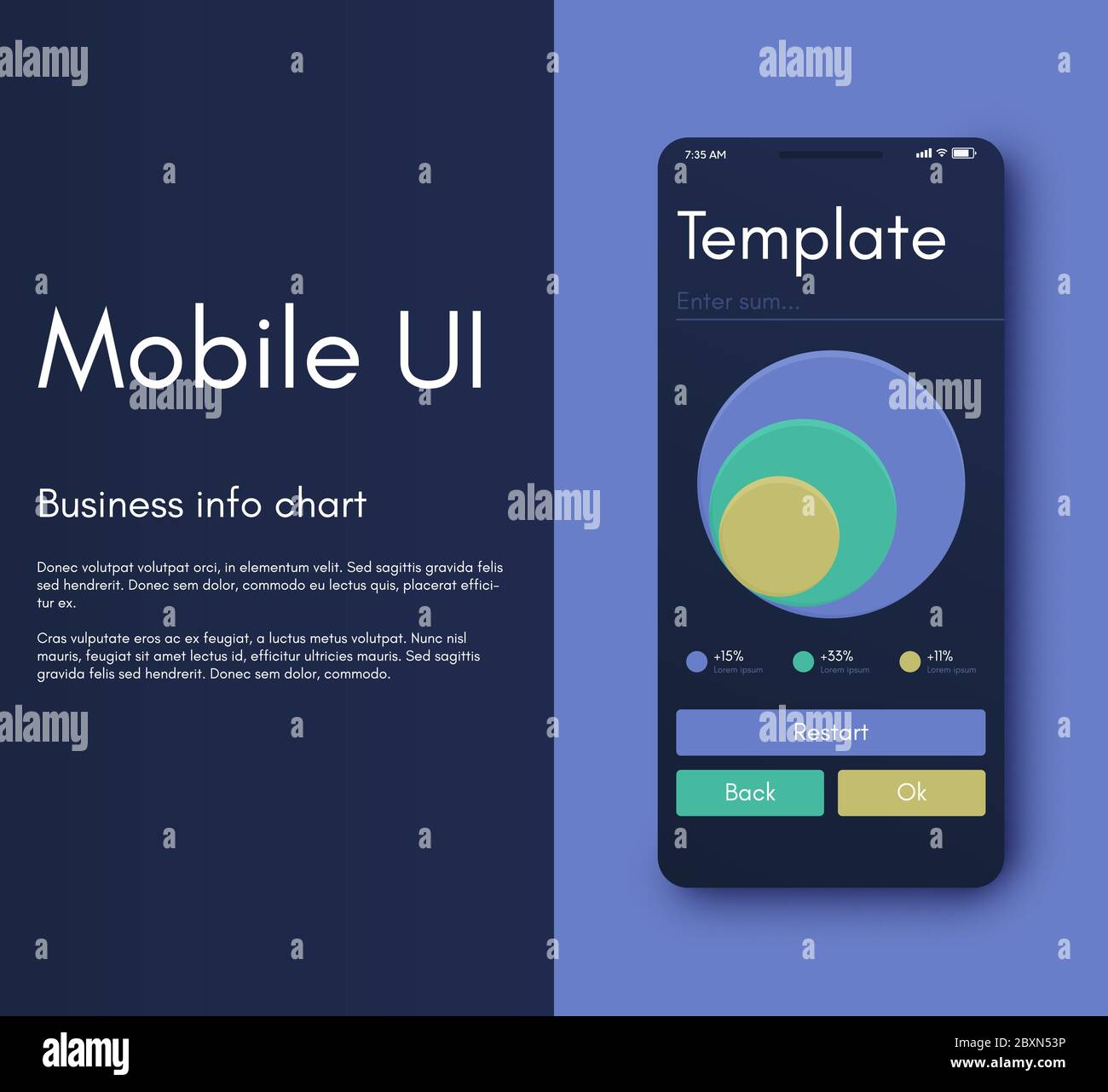 Mobile application infographic interface. Ui design, vector ...
