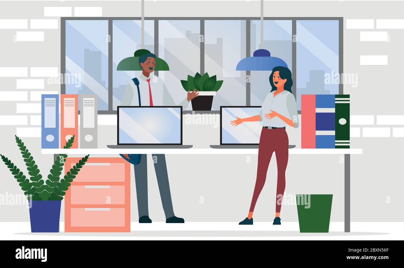 Workplace employees Stock Vector Images - Alamy