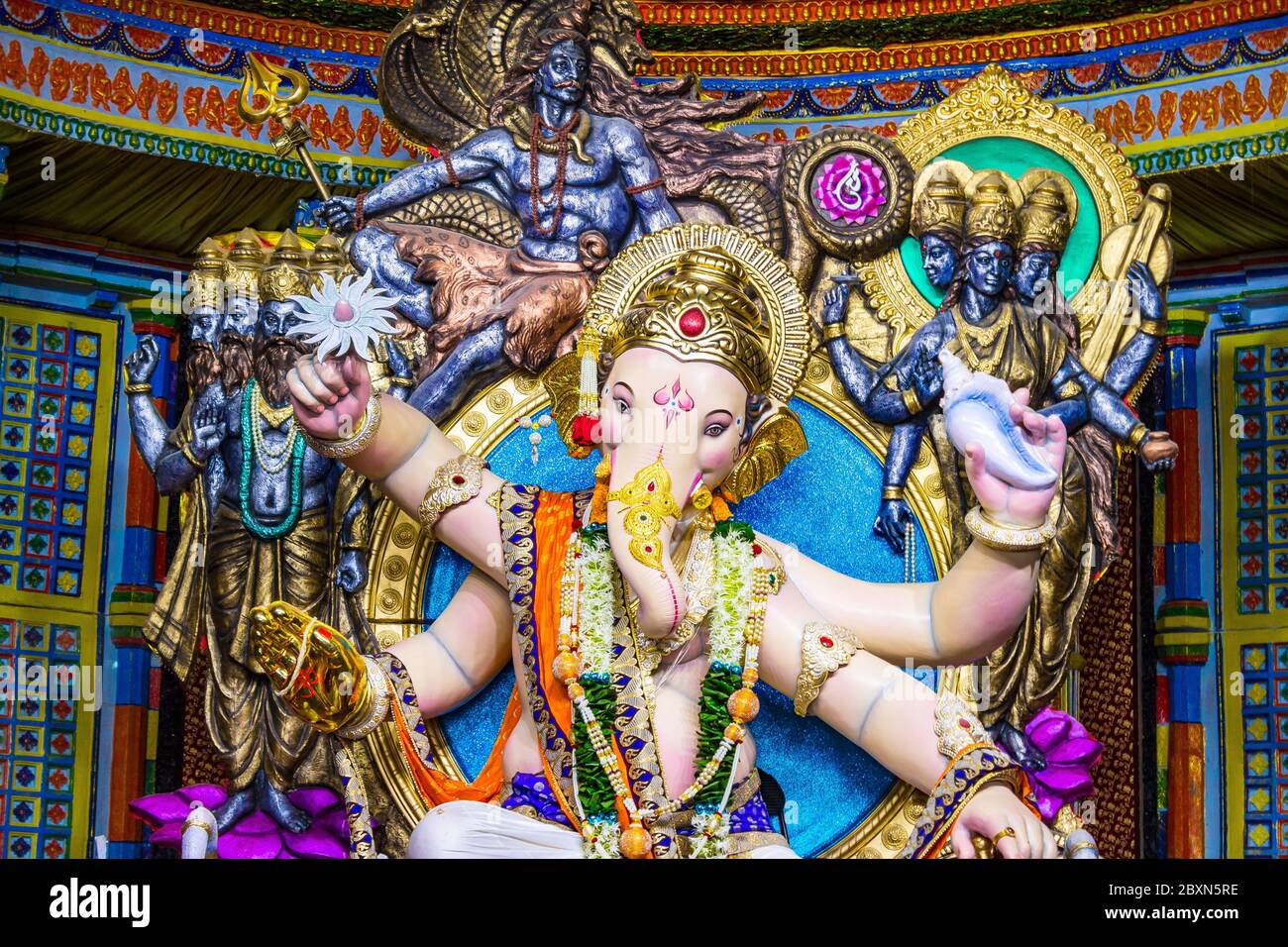 Lord Ganesh Statue in Mumbai, Maharashtra, India during Ganesh ...