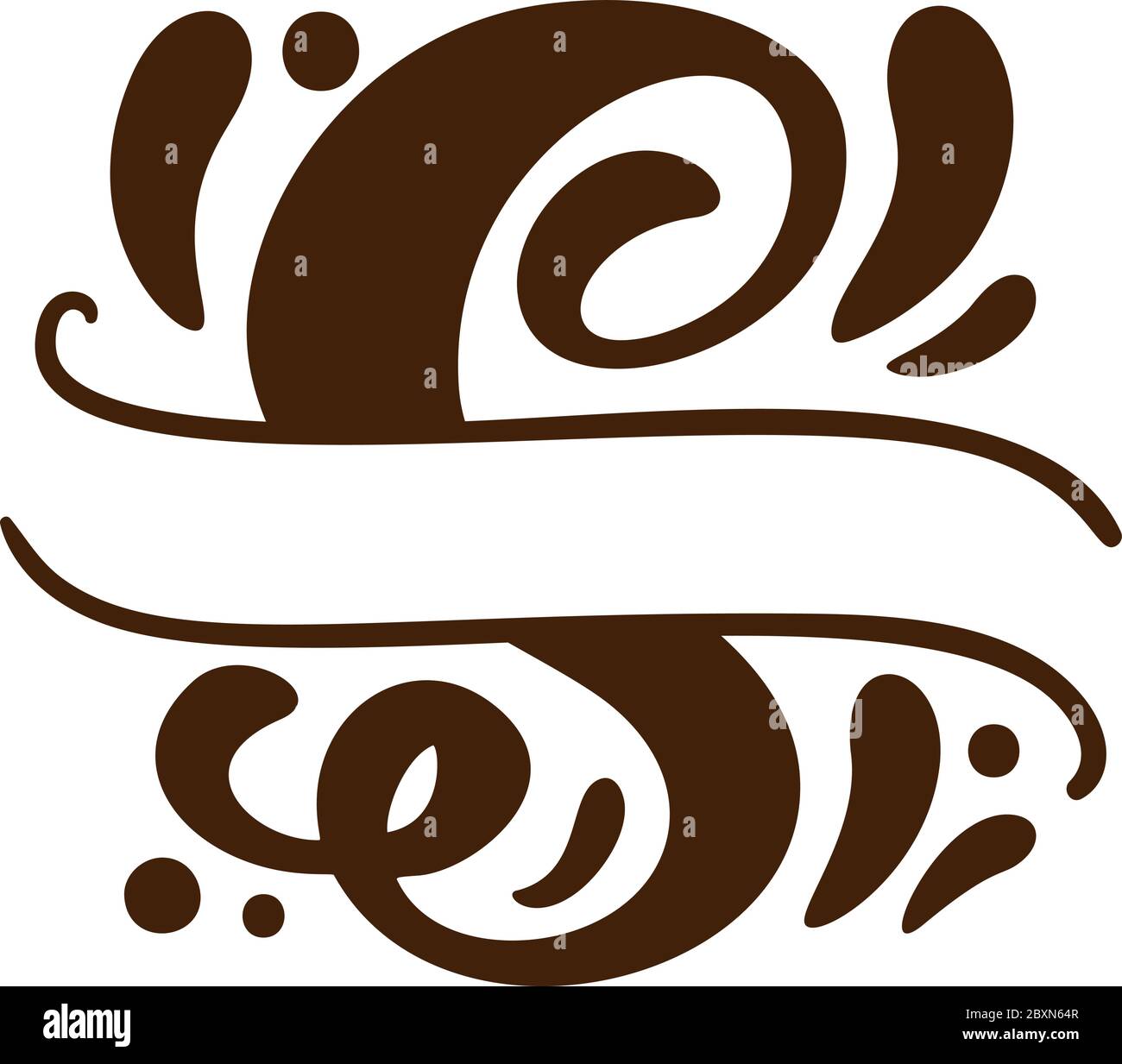 Split letters S name Vector Hand Drawn calligraphic floral monogram or ...